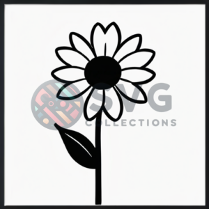 Simple Flower Outline SVG Image - svgcollections.com
