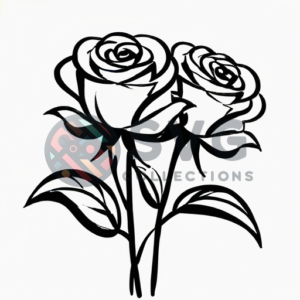 Two Rose Silhouette SVG - svgcollections.com