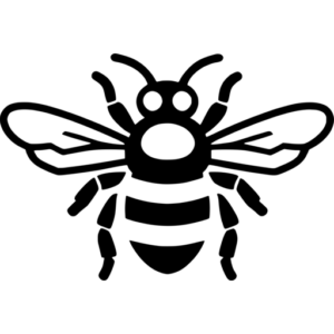 Black and Simple Bee SVG Design - svgcollections.com