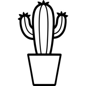Potted Cactus Outline SVG - svgcollections.com