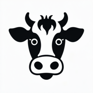 Cow Head Silhouette SVG - Farm Animal Clipart - svgcollections.com