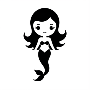 Cute Mermaid Silhouette SVG - svgcollections.com