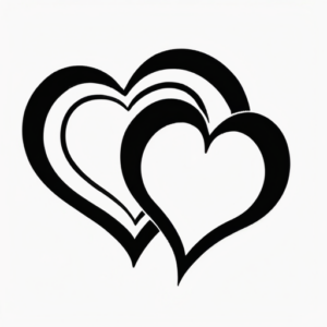 Double Hearts Outline SVG - svgcollections.com