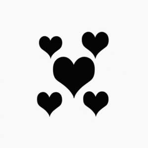 Heart Cluster SVG - Black Silhouette Heart Design - svgcollections.com