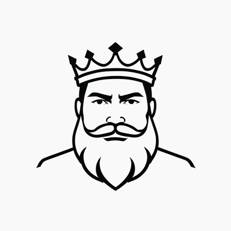 King with Beard Icon SVG – Royalty Clip Art Graphic - svgcollections.com