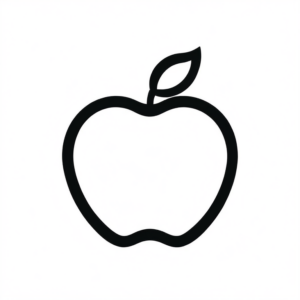 Simple Apple Outline SVG - svgcollections.com