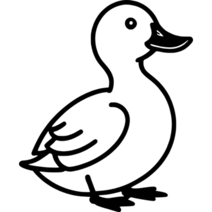 Cute Duck Outline SVG - svgcollections.com