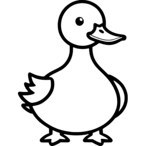 Cute Duck Outline SVG - svgcollections.com