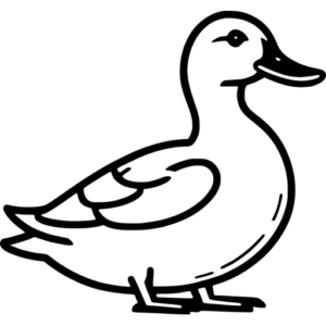 Cute Duck Outline SVG - svgcollections.com