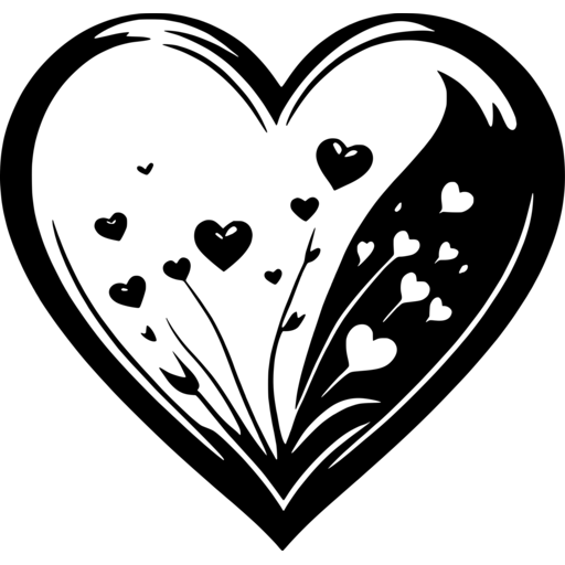Elegant Heart SVG Design with Floral Accents - svgcollections.com