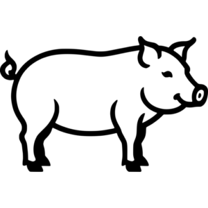 Minimalist Pig Outline SVG - svgcollections.com