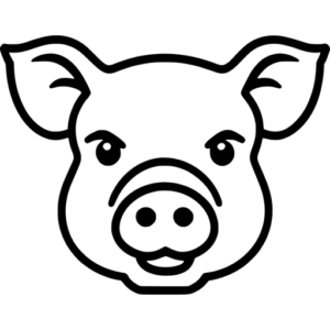 Simple Pig Outline SVG - svgcollections.com