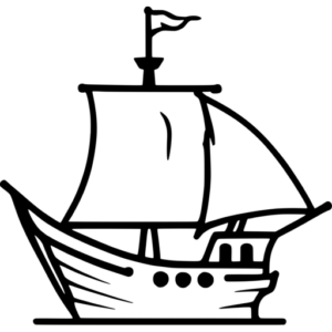 Classic Sailing Ship Outline SVG - svgcollections.com