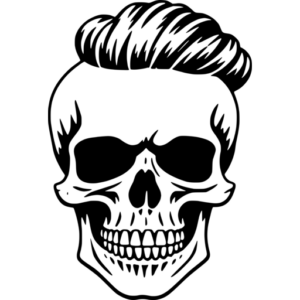 Skull With Hair SVG Art - svgcollections.com
