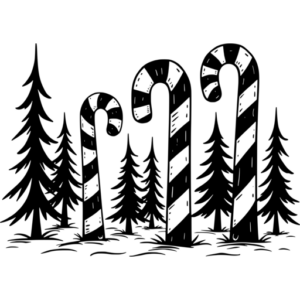 Candy Cane Forest SVG Design - svgcollections.com