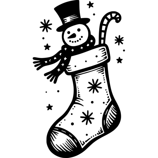Snowman-Themed Christmas Stocking SVG - svgcollections.com