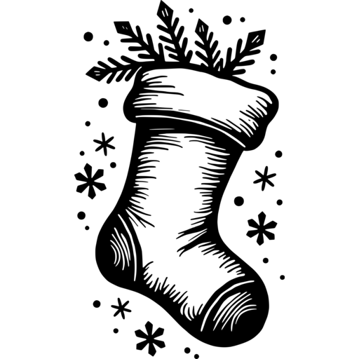Snowy Christmas Stocking SVG Design - svgcollections.com
